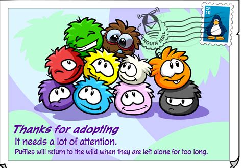 Puffle Adoption Postcard Club Penguin Journey Wiki Fandom