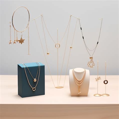 Premium Photo Picture A Minimalist Jewelry Display Featuring Necklaces
