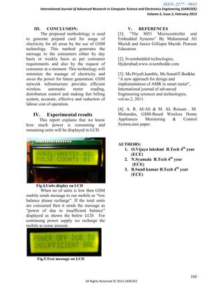 Ieeepro Techno Solutions Ieee Embedded Project Prepaid Electricity