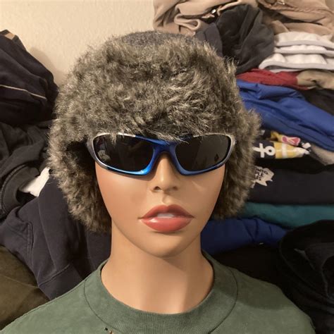Gray Ushanka Hat Depop