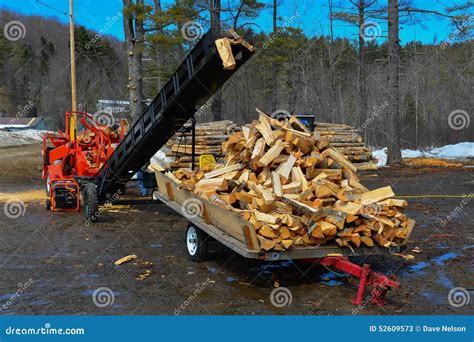 Firewood Processing Stock Image Image Of Firewood Conveyor 52609573