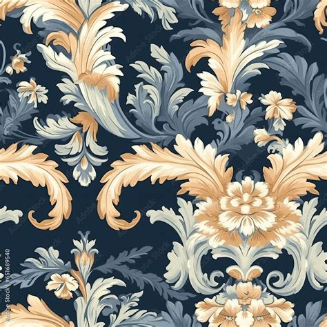 Rococo Seamless Pattern That Would Be Worn Colors Seamless Pattern Ai Generated Stock Rococo Seamless Pattern That Would Be Worn Colors Seamless Pattern Ai Generated Stock
