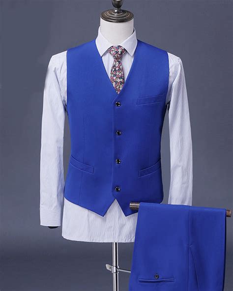Blue Single Breasted Men Suits Peak Lapel Formal Wedding Groom Two But