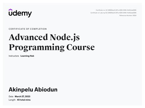 Abiodun Akinpelu On Linkedin Udemy Course Completion Certificate