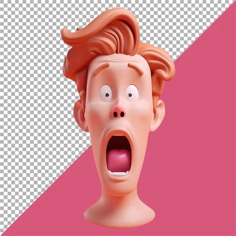 Psd Premium File Png De Homem De Desenho Animado Com A Boca Aberta