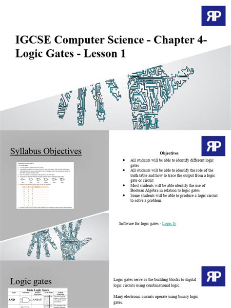 logic gates pdf logic gate electronic circuits