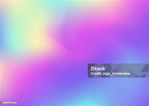 홀로그램 그라데이션 레인보우 카드 트렌디 플라이어 레트로 패턴입니다 핑크 부드러운 배경입니다 블러 홀로그래피 브로셔 홀로그램