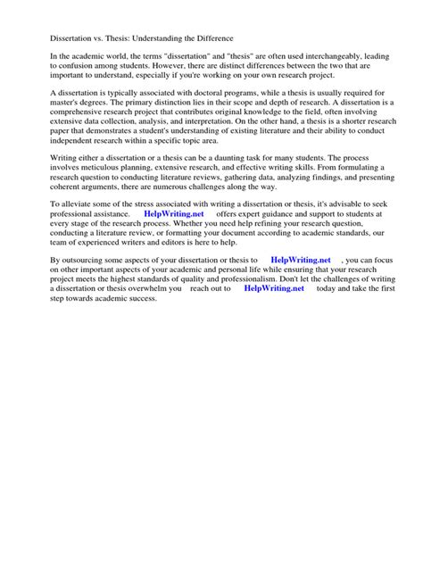 Dissertation Thesis Difference Pdf Thesis Doctor Of Philosophy