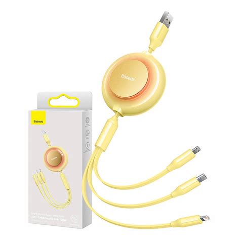 Baseus Mocny Kabel PrzewÓd Usb 3w1 Usb Typu Micro Lightning Usb Typu C