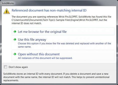 How To Resolve Solidworks Non Matching Internal Id Errors
