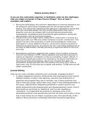 Module Activity Week 7 Docx Module Activity Week 7 If You Are The Community Organizer Or