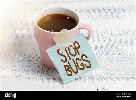 Text Caption Presenting Stop Bugs Concept Meaning Get Rid An Insect Or Similar Small Creature