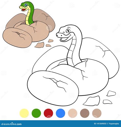 Färga Mig Huggorm Litet Gulligt Behandla Som Ett Barn