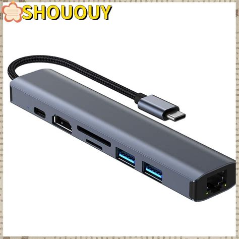 Shouyouy Usb C Hub คอมพิวเตอร ์ Gigabit Pd แท ่ นชาร ์ จ Type C