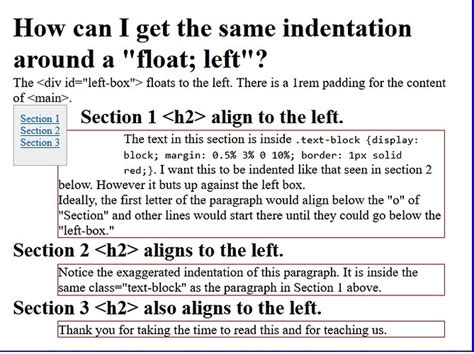 How To Indent Around Floats Html Css The Freecodecamp Forum