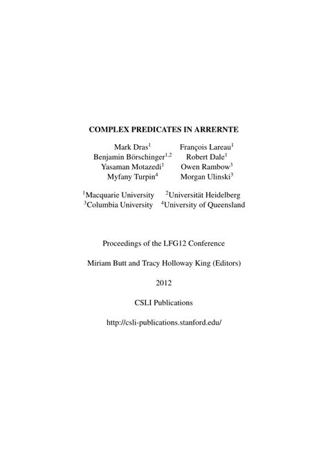 pdf complex predicates in arrernte