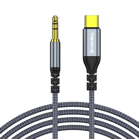 Переходник аудио Colorway Usb C To 3 5 Mm Mini Jack 1 2m Cw Cbpdj071 G