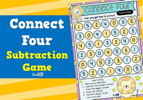 Connect Four Subtraction Game Teacher Resources And Classroom Games Teach This