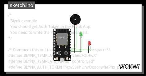 kontrol led dan buzzer with blynk copy wokwi esp32 stm32 arduino simulator