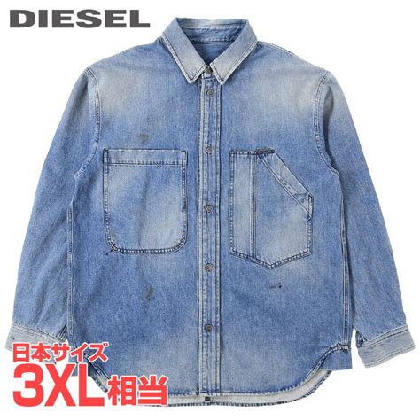 【楽天市場】 Diesel ディーゼル メンズ ユーズド汚し加工 ルーズフィット 長袖デニムシャツ【d Mount Sp】【サイズxxl】【1
