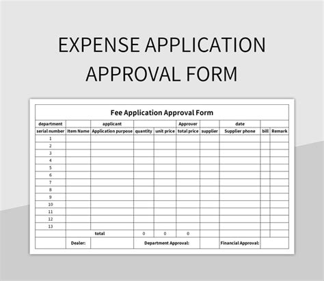 Free Expense Application Approval Form Templates For Google Sheets And