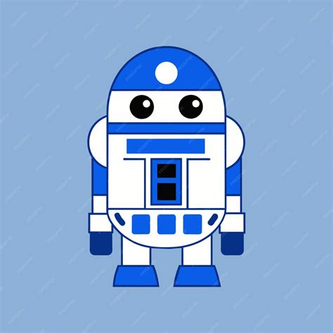 R2d2 De Star Wars Se Encuentra En El Perfil De La Ilustración Vectorial