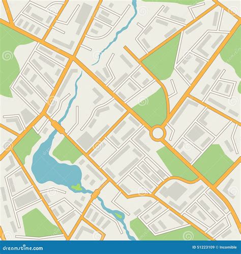 City Map Abstract Seamless Pattern Vector Stock Vector Illustration