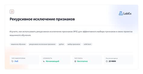Мастерство в рекурсивном исключении признаков в машинном обучении labex