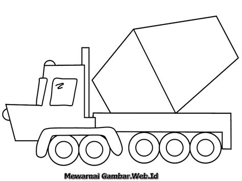 Gambar Mewarnai Mobil Truk Mewarnai Gambar