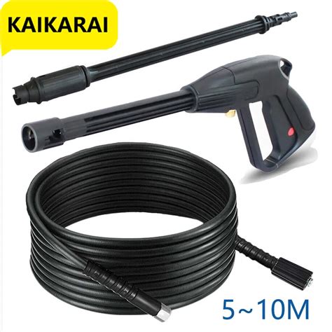 5m 10m 세척 호스가있는 고압 세척기 스프레이 건 자동차 바닥 용 제트 파워 스프레이 건 Windows 유리 청소물총 And 스노 폼 랜스 Aliexpress
