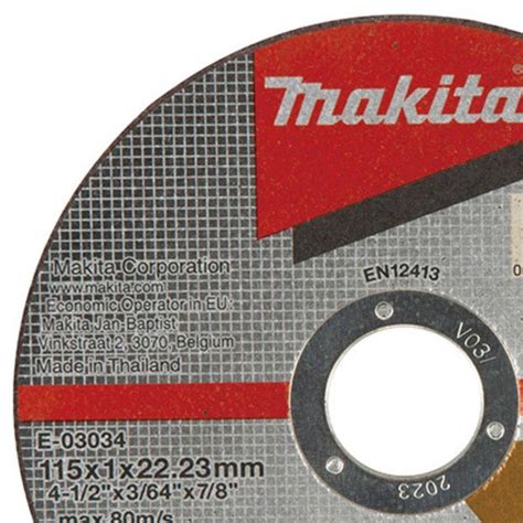 Disco de Corte Abrasivo Plano mm Grão A T para Metal MAKITA B
