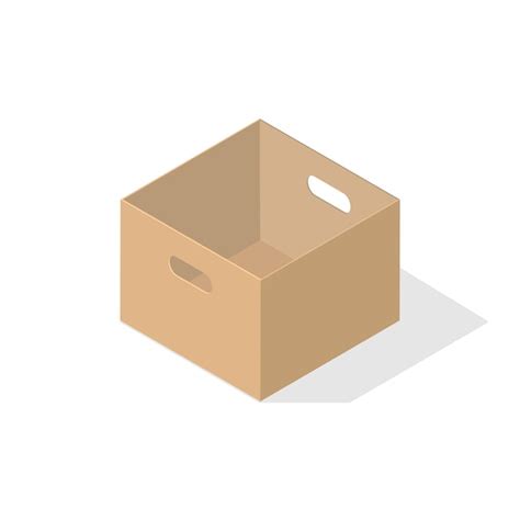 Una Caja En Miniatura Sin Tapa Sobre Un Fondo Blanco Con Una Sombra