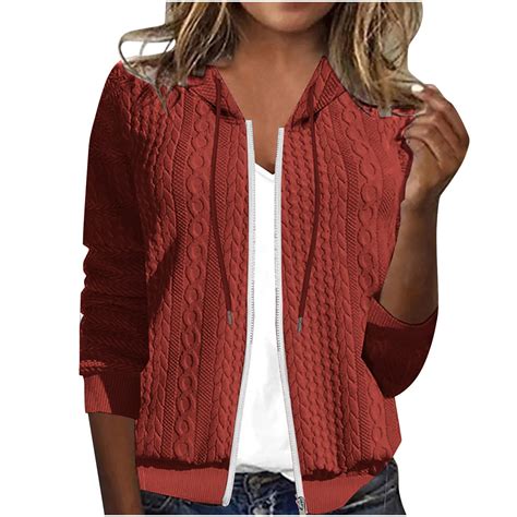 Byoimud Womens Oversized Zip Up Hoodies Sweatshirts Sweater Fall
