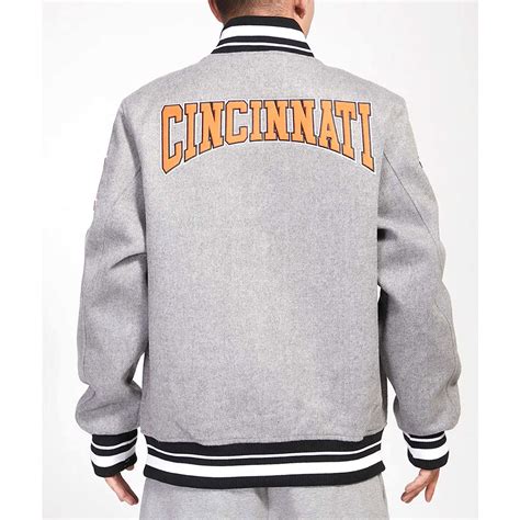 Grayblack Wool Nfl Crest Emblem Cincinnati Bengals Varsity Jacket