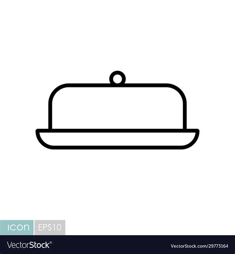 Butter Dish Icon Kitchen Appliance Royalty Free Vector Image
