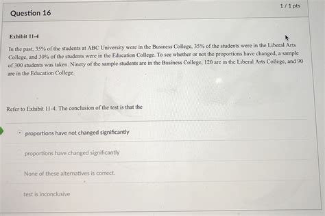 Solved 11 Pts Question 16 Exhibit 11 4 In The Past 35 Of