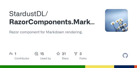 GitHub StardustDL RazorComponents Markdown Razor Component For