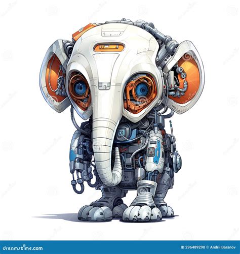 Cartoon Elephant Robots T Shirt Sticker Funny Cyborg Ai Generated