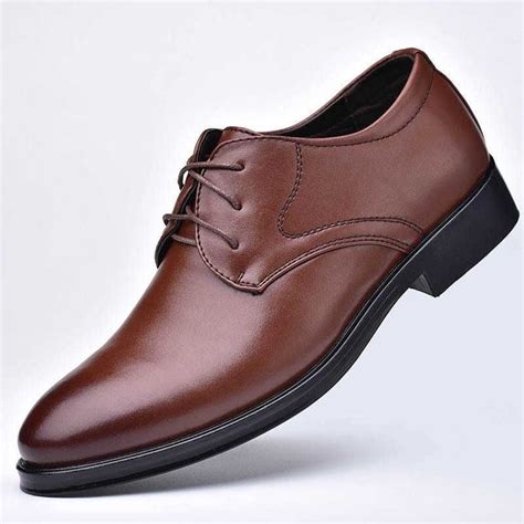 Men Dress Shoes Formal Leather Pointed Toe Fashion Groom Wedding Oxford