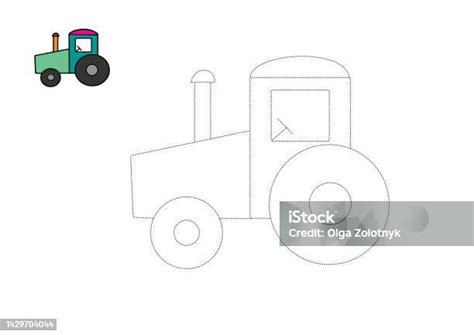 점을 연결합니다 어린이 교육 게임 인쇄 가능한 워크시트 활동 필기 연습 기계로 색칠 공부 페이지 트랙터 교육에 대한 스톡 벡터 아트 및 기타 이미지 Istock