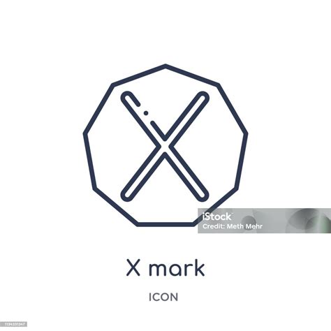 介面大綱集合中的線性 X 標記圖示在白色背景上隔離的細線 X 標記圖示x 標記時尚例證向量圖形及更多名單圖片 名單 圓形 圖示