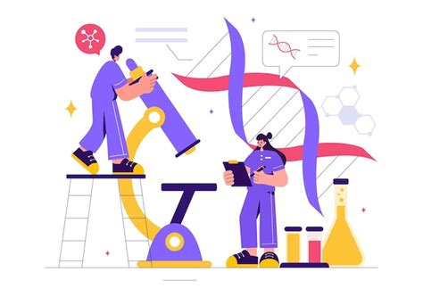 Premium Vector Genetic Science Concept Vector Illustration Featuring A Dna Molecule Structure