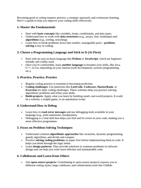 Becoming Good At Coding Pdf Computer Programming Python