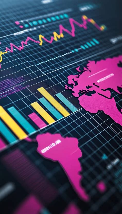 global financial data analysis vector illustration with charts graphs