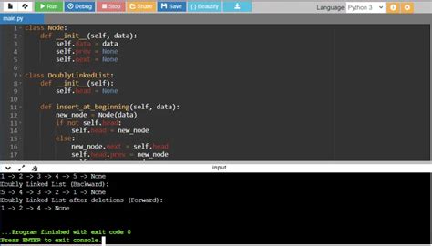 Python Program To Implement Doubly Linked List Operations