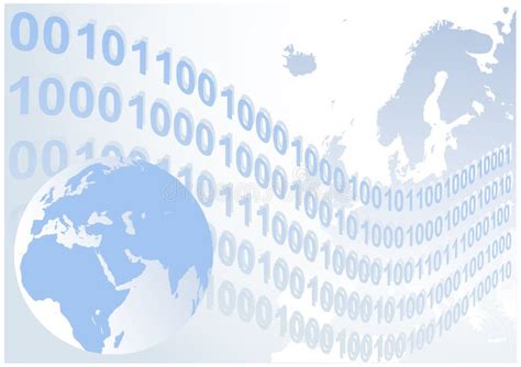 Abstract Binary Code World Map Stock Illustration Illustration Of