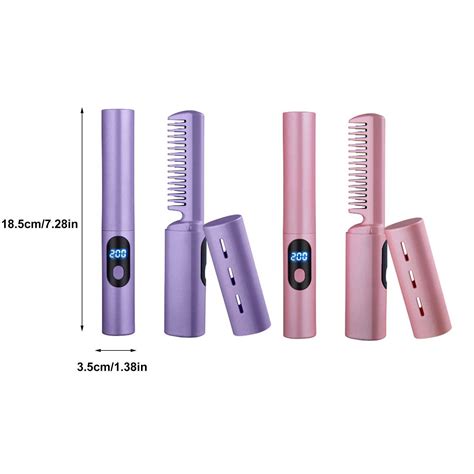 Cosmug Wireless Mini Hair Straightener Electric Straightening Comb 2 In