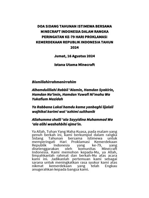 Doa Stib Hut Ri 2024 Rdm Pdf