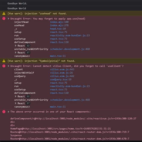 Reactivue Beta Got Error Upon Returning To Current Page From Navigation W React Router