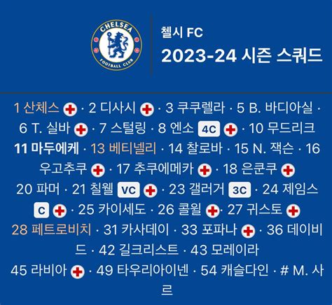 와 첼시 부상자수 머냐 해외축구 에펨코리아